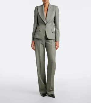 Alexander McQueen Wool Straight Pants - Grey