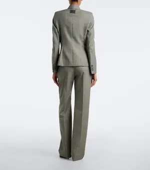 Alexander McQueen Wool Straight Pants - Grey