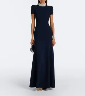 Jenny Packham Embellished Gown - Blue