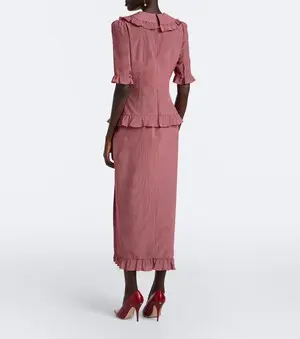 Alessandra Rich Ruffled Polka-dot Midi Dress - Red