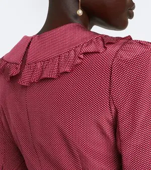 Alessandra Rich Ruffled Polka-dot Midi Dress - Red