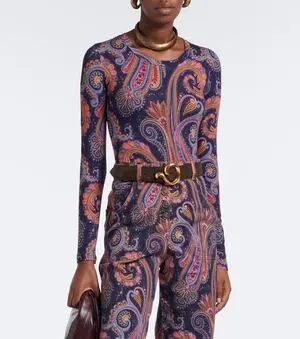 Etro Paisley Print Long Sleeve T-shirt