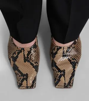 Khaite Marlene Snake-effect Leather Pumps