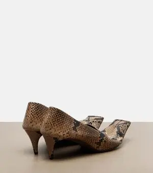 Khaite Marlene Snake-effect Leather Pumps - Beige