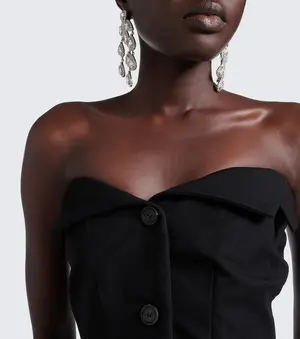 Magda Butrym Cotton Peplum Bustier Top