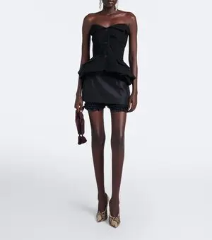 Magda Butrym Cotton Peplum Bustier Top
