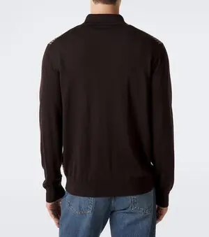 LARDINI Houndstooth Wool Cardigan