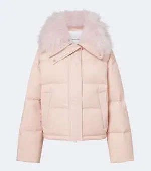 YVES SALOMON Shearling-trimmed Down Jacket - Pink