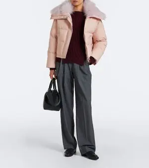 YVES SALOMON Shearling-trimmed Down Jacket