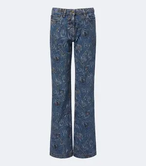 Etro Printed Wide-leg Jeans - Blue