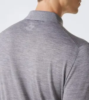 LARDINI Wool, Silk, And Cashmere Blend Zip-up Polo Sweater - Grey