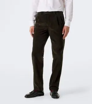 Rubinacci Modluca Cotton Corduroy Straight Pants - Green