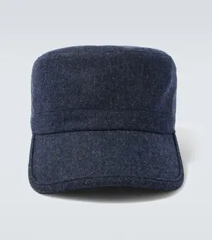 Brunello Cucinelli Wool Newsboy Cap - Blue