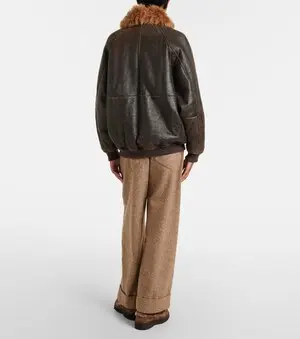 Brunello Cucinelli Monili Wool-blend Flannel Wide-leg Pants
