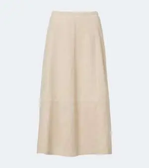 Vince Suede Midi Skirt - Beige