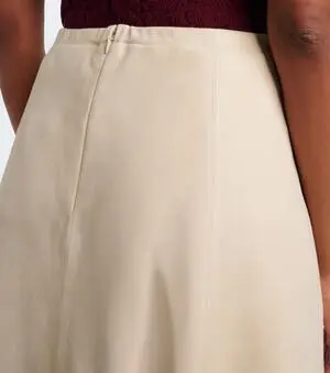 Vince Suede Midi Skirt - Beige