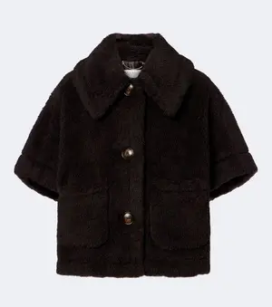 Max Mara Alpaca Wool And Silk Teddy Jacket - Brown