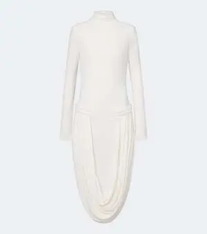 Stella McCartney Draped-detail Jersey Midi Dress - White