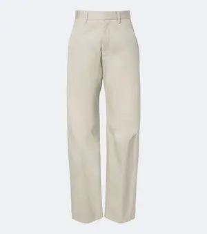 Phoebe Philo Cotton Wide-leg Pants - Beige