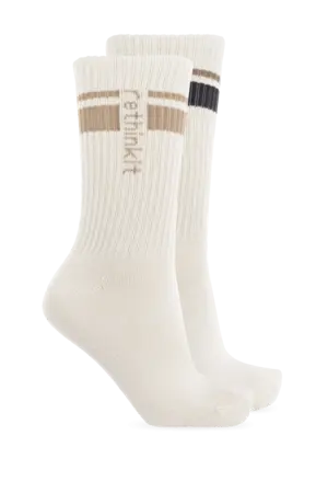 RETHINKIT STUDIOS Two-pack Of Socks With Logo - Cream