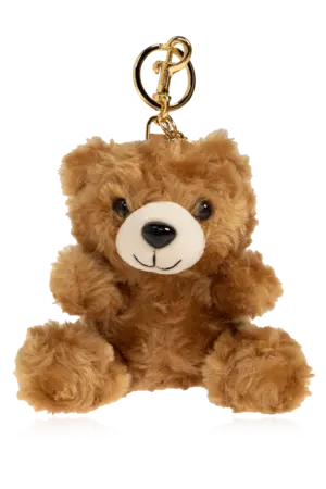 Moschino Keyring With A Teddy Bear-shaped Pendant - Brown