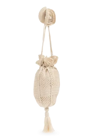 Ulla Johnson Mermaid" Crochet Bucket Bag With Tassel