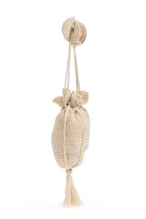 Ulla Johnson Mermaid" Crochet Bucket Bag With Tassel