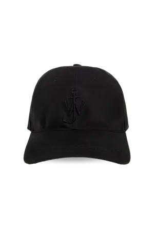JW Anderson Baseball Cap With Embroidered Logo - Black