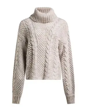 SOALLURE Cable-knit Turtleneck Sweater