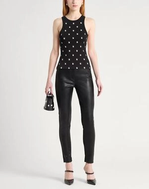 MSGM Ribbed Knit Tank Top With All-over Logo Print
