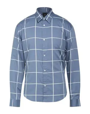 Armani Exchange Shirt Slate Size Cotton - Blue