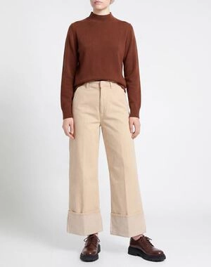 OTTOD'AME Cotton Blend Corduroy High Waisted Straight Leg Pants