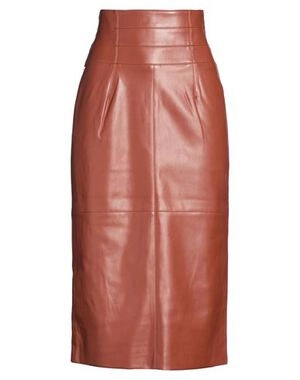 MANILA GRACE Midi Skirt Size Polyurethane, Polyester - Brown