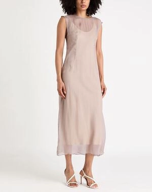 ALYSI Chocolate Maxi Dress In Silk Georgette