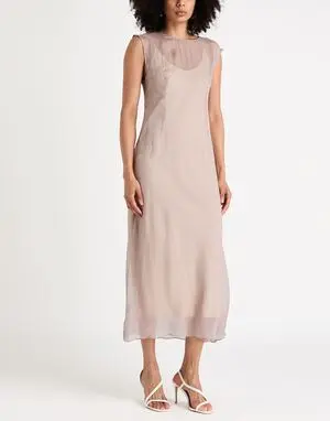 ALYSI Chocolate Maxi Dress In Silk Georgette