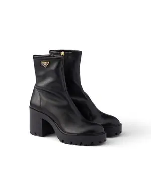Prada Stretch Nappa Leather Booties - Black