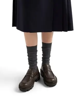 Prada Leather Loafers With Monoblock Sole