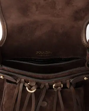 Prada Suede Mini Shoulder Bag - Brown