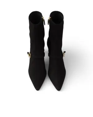 Prada Stretch Suede Booties