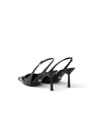 Prada Brushed Leather Slingback Pumps