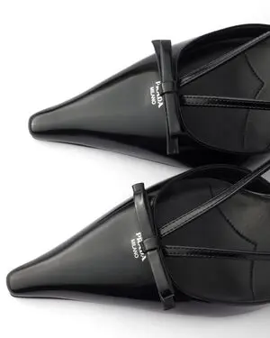 Prada Brushed Leather Slingback Pumps