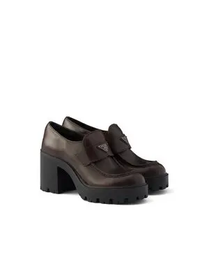 Prada Leather Loafers - Brown