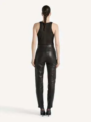 Balmain Lambskin Biker Trousers