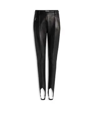 Balmain Lambskin Trousers With Stirrup - Black