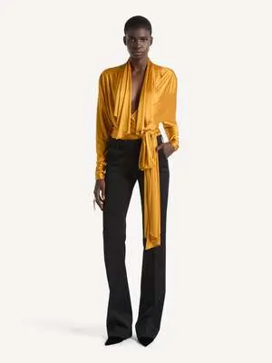 Balmain Low-waisted Wool Satin Trousers - Black