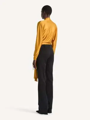 Balmain Low-waisted Wool Satin Trousers