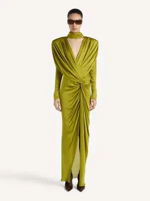 Balmain Long Silk Chiffon Dress