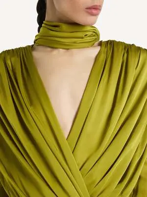 Balmain Long Silk Chiffon Dress