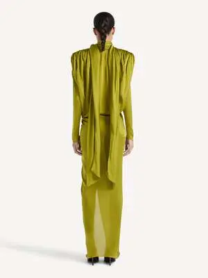 Balmain Long Silk Chiffon Dress