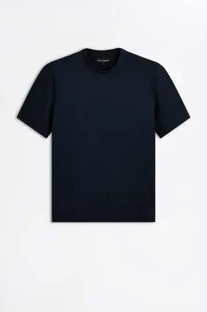 SCANLAN THEODORE US Mercerised Shoulder Pad Tee - Navy